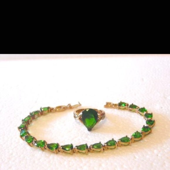 Technibond | Jewelry | Rare Technibond Green Topaz Ring And Bracelet ...